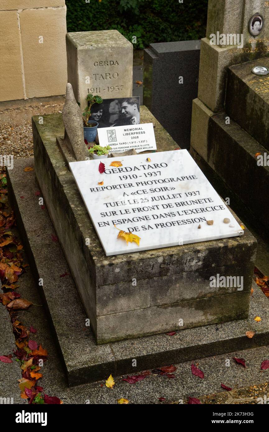 Grab von Gerda Taro (Gerta Pohorylle), großer Fotograf, der während des ...