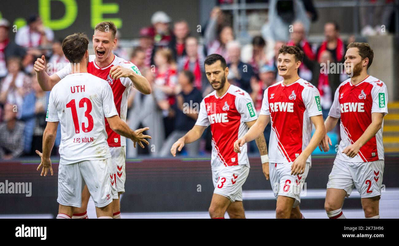 Köln, 16.10.2022 Torjubel: Steffen Tigges (Köln), Mark Uth (Köln ...
