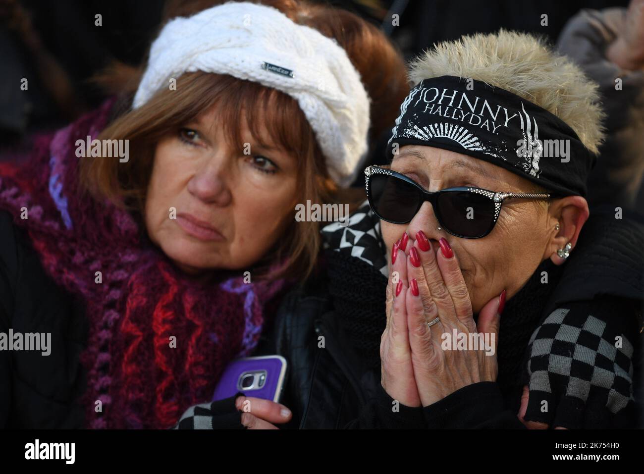 Am 9.. Dezember 2017 - Johnny Hallyday mit Rock-Star Funeral in Paris ...