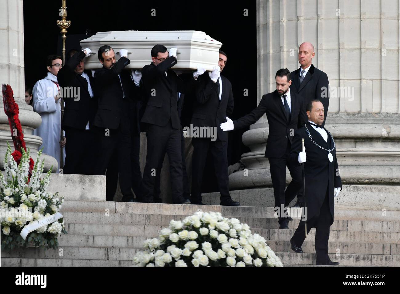 Am 9.. Dezember 2017 - Johnny Hallyday mit Rock-Star Funeral in Paris ...