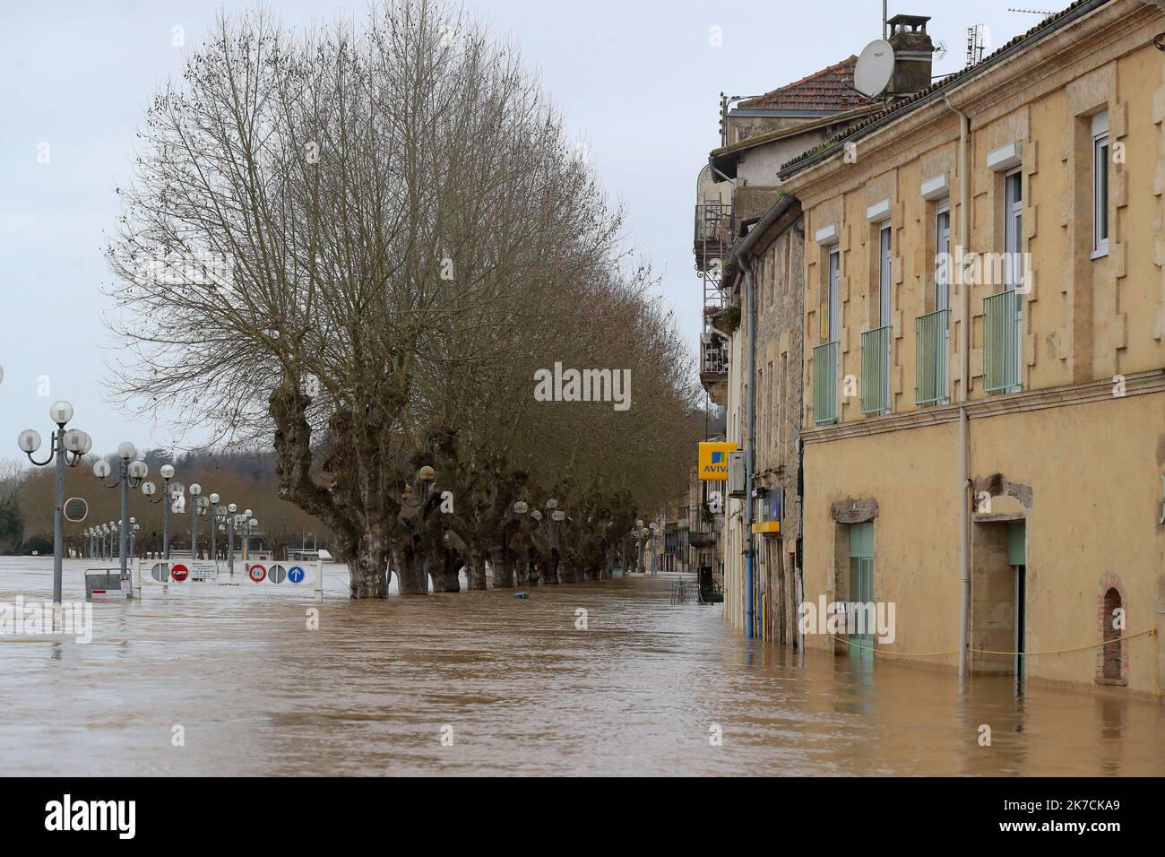 â©PHOTOPQR/Sud OUEST/Laurent Theillet ; La RÃ©ole ; 03/02/2021 ; Crues ...