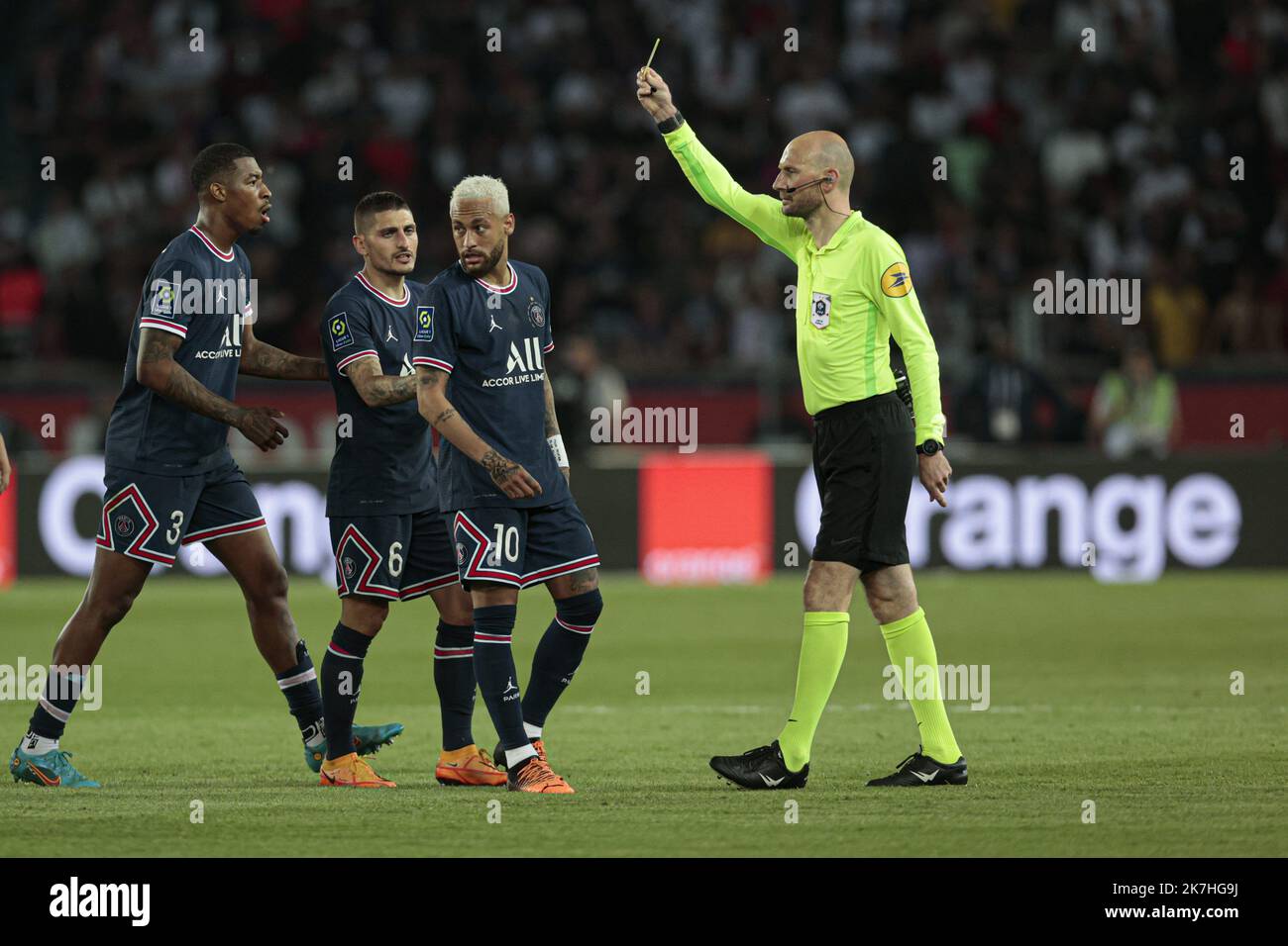 ©Sebastien Muylaert/MAXPPP - Paris 21/05/2022 Neymar Jr von Paris Saint-Germain reagiert während ...