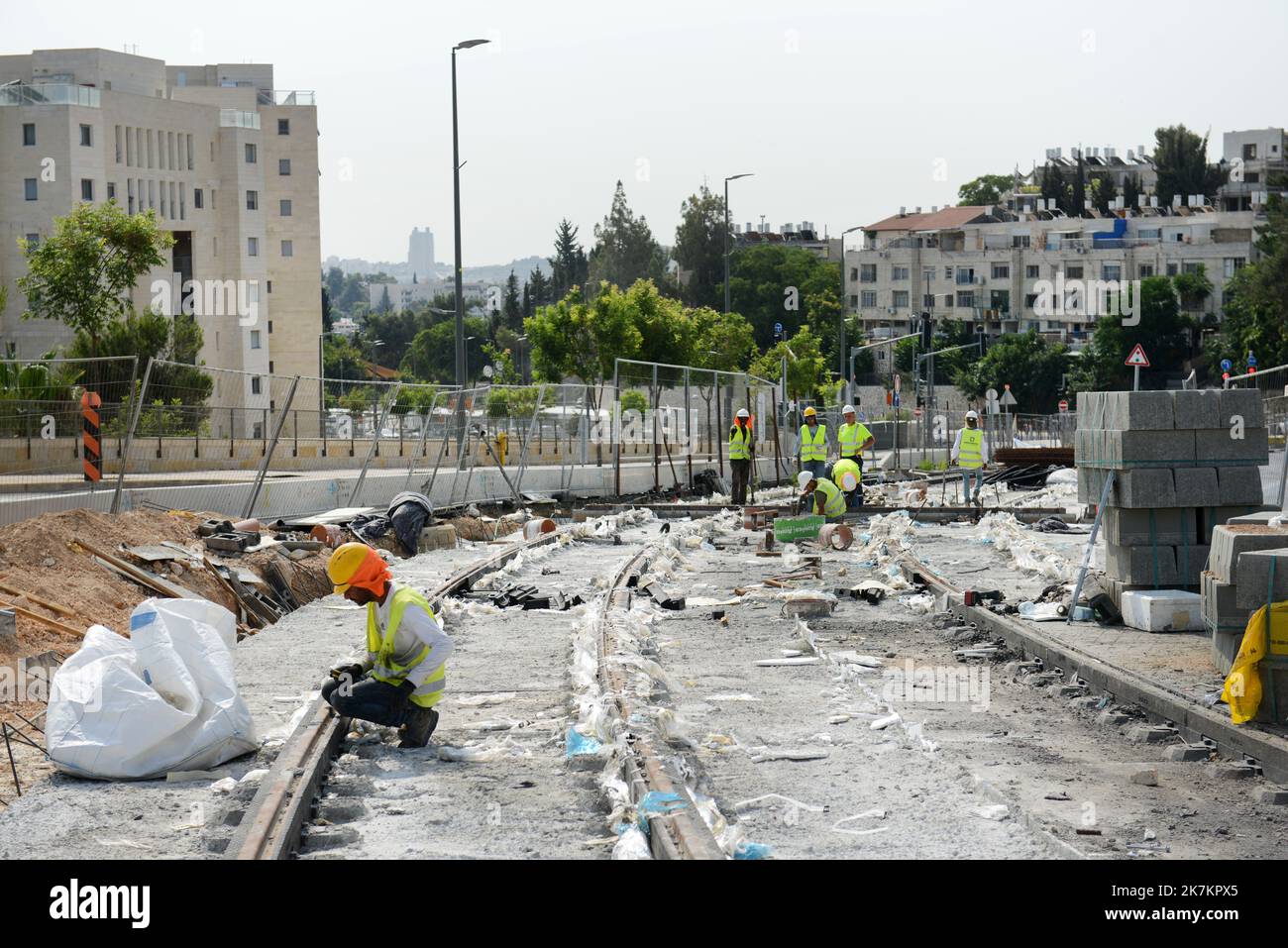 Jerusalem, Israel. August 2022. Bau der Erweiterung der Jerusalemer ... Jerusalem, Israel. August 2022. Bau der Erweiterung der Jerusalemer ...