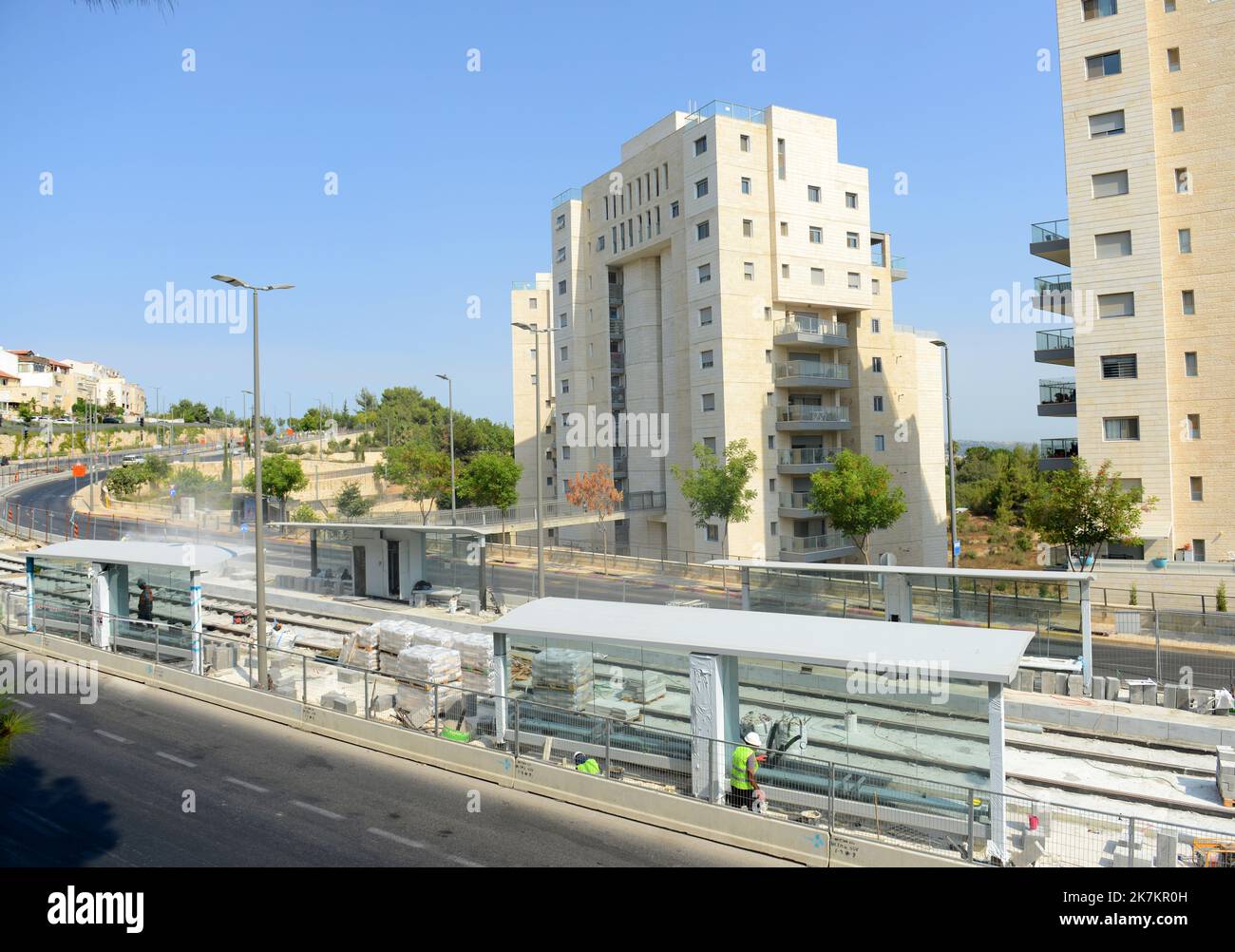 Jerusalem, Israel. August 2022. Bau der Erweiterung der Jerusalemer ... Jerusalem, Israel. August 2022. Bau der Erweiterung der Jerusalemer ...