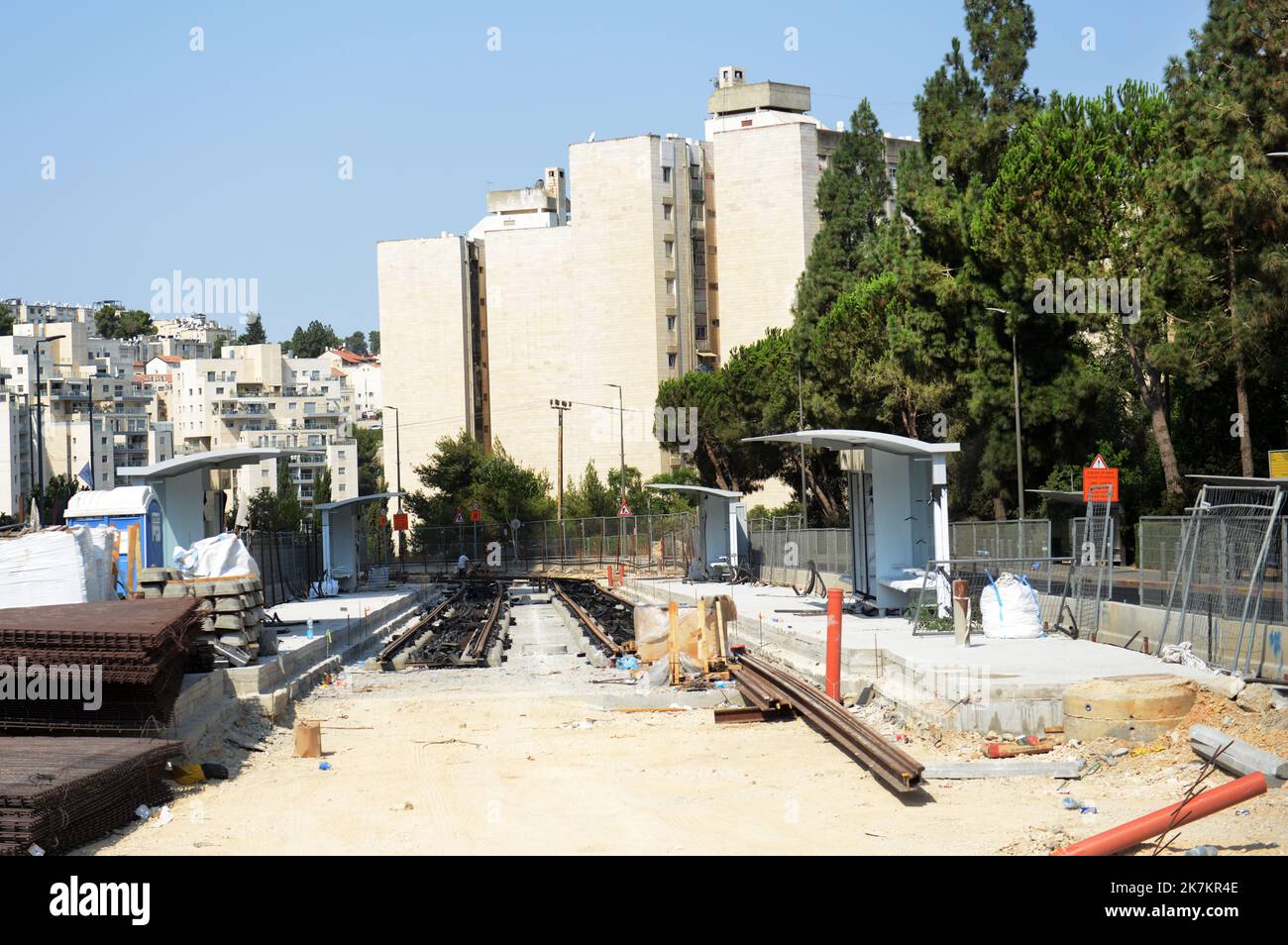 Jerusalem, Israel. August 2022. Bau der Erweiterung der Jerusalemer ... Jerusalem, Israel. August 2022. Bau der Erweiterung der Jerusalemer ...