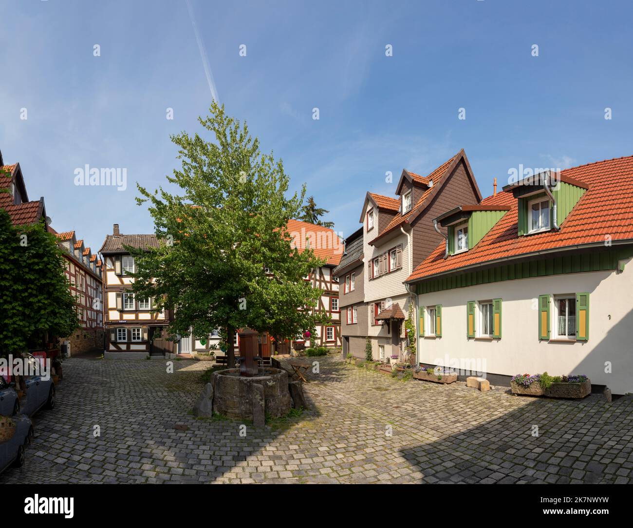Alsfeld, Deutschland - 25. Juni 2021: Berühmte historische Rathaus- und ...
