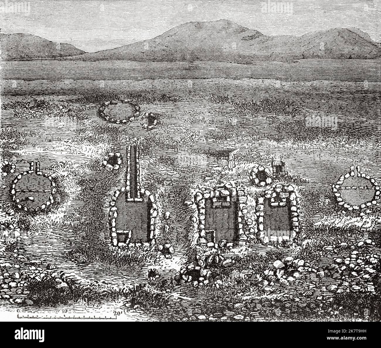 Überreste von Eskimo-Hütten, Grönland. Zweite deutsche Expedition zum ...