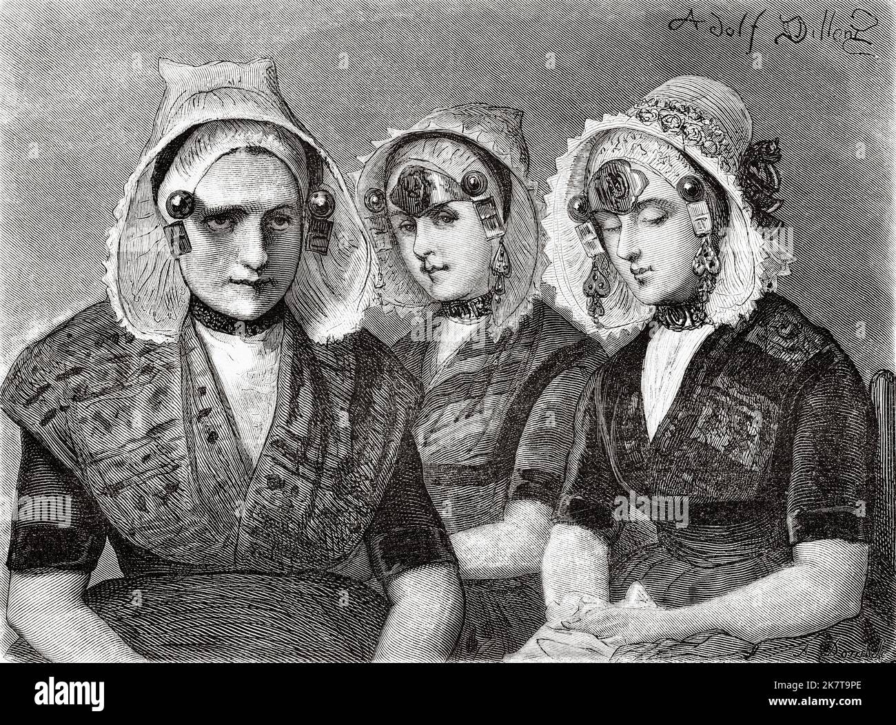 Mutter Block und ihre Töchter in Kruiningen, Niederlande, Europa ...