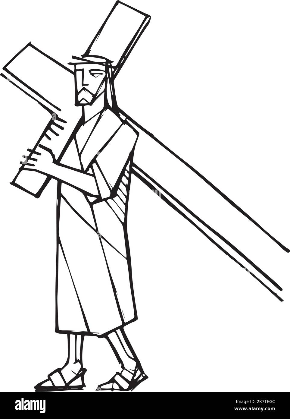 Crucifixion jesus drawing Schwarzweiß-Stockfotos und -bilder - Alamy