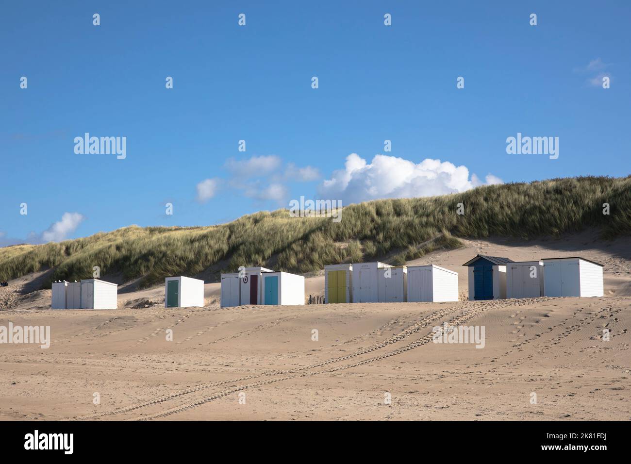 Strandhütten am Strand in Oostkapelle auf der Halbinsel Walcheren ...