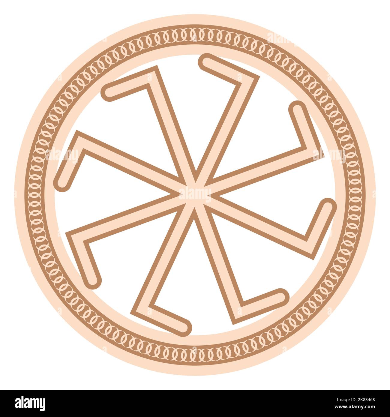 Kolyadnyk, ein slawisches Symbol, das mit einem Ornament ...