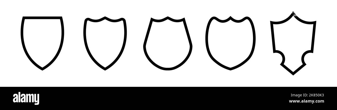 Militärische oder heraldische Schild und Wappen leere Symbole ...