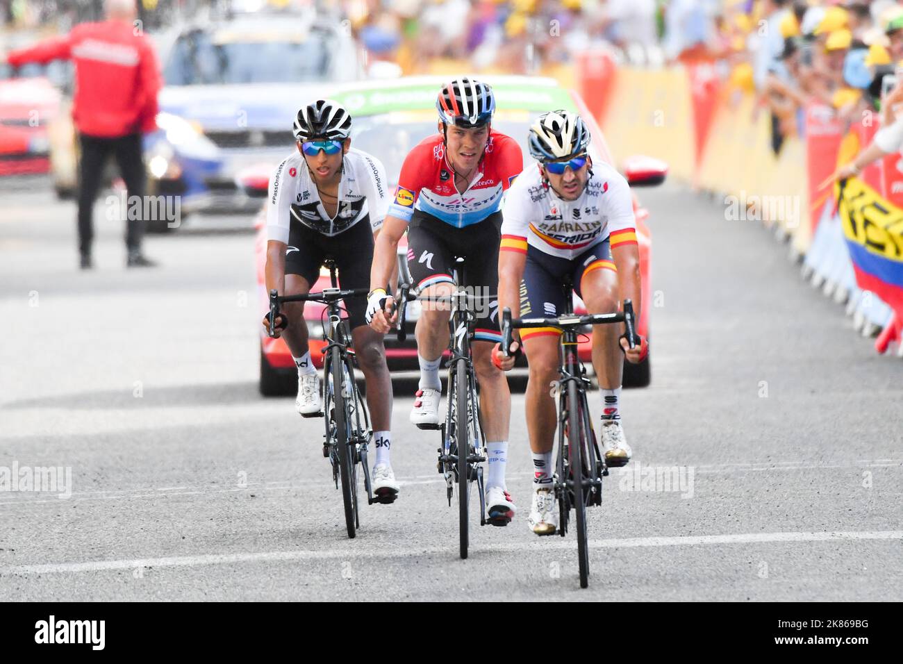 Der spanische Straßenrennmeister Gorka IZAGUIRRE (Bahrain-Merida), bob ...