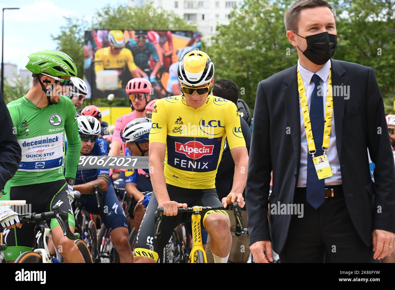 Tour de France 2021 Etappe 3 , Lorient nach Pontivy. Julian Alaphilippe ...