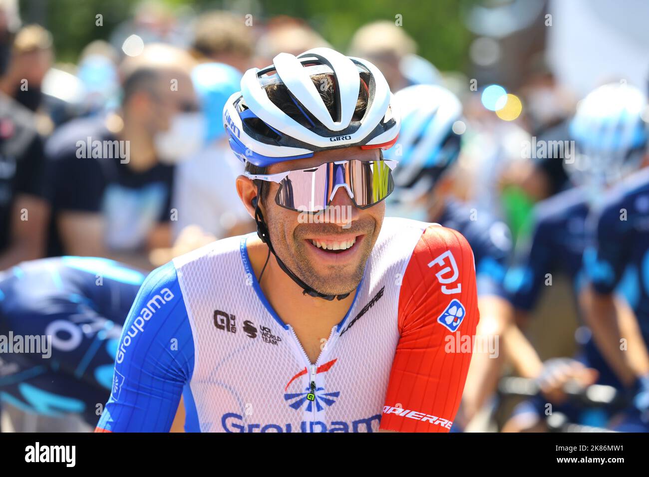 Thibaut Pinot of France und Team Groupama-FDJ schaut auf der 7. Etappe ...
