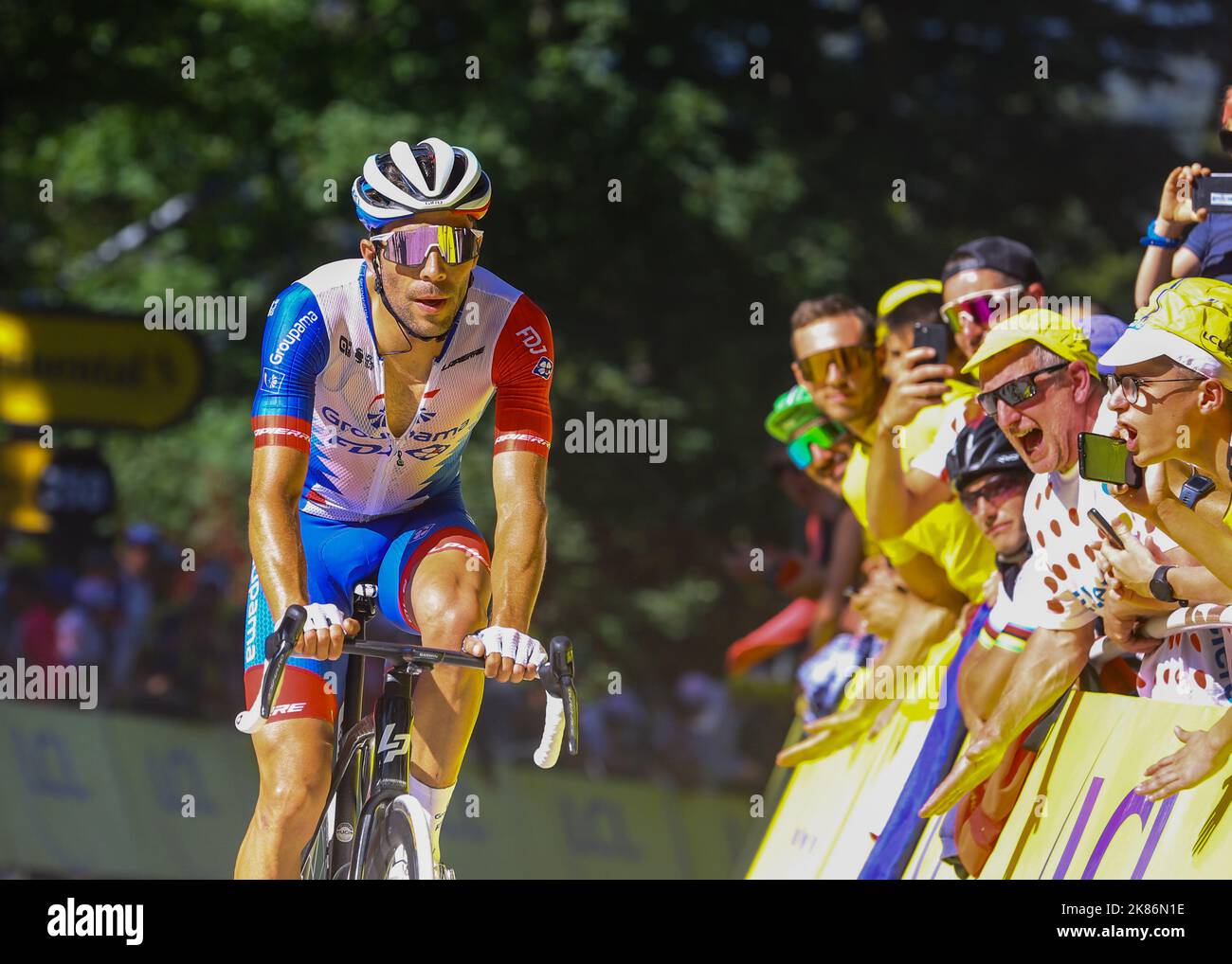 Thibaut PINOT auf den letzten Hängen der La Planche des Belles Filles ...