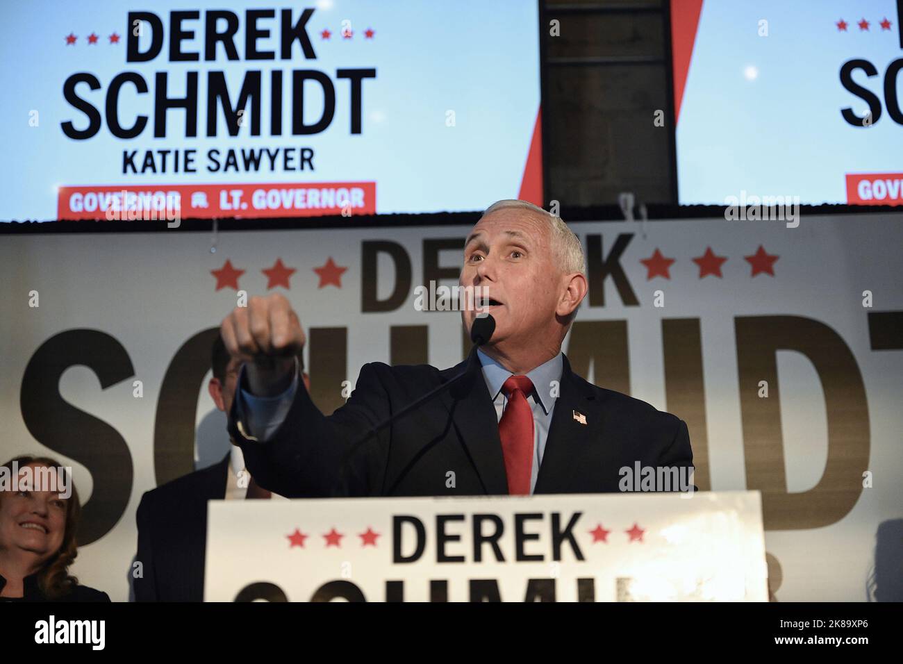 WICHITA, KANSAS - 21. OKTOBER 2022 der ehemalige Vizepräsident der ...