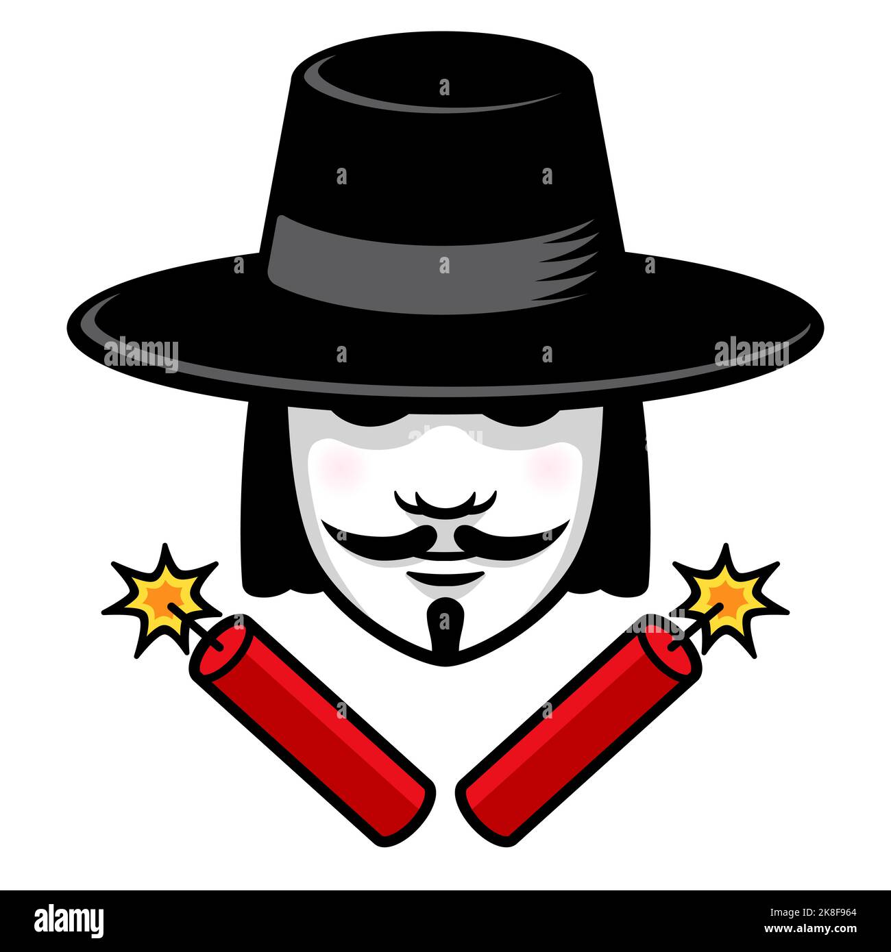 Guy Fawkes Night-Symbol, Comic-Logo mit Dynamit. Vektorgrafik Stock ...