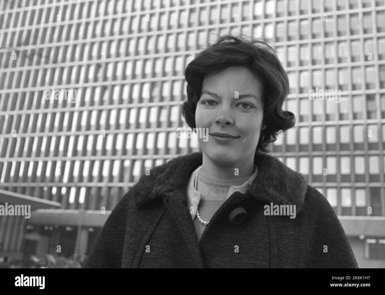 Oslo 28. Januar 1967. „Hallo Dame“ im NRK-Fernsehen, Berit Ruud Bekken ...