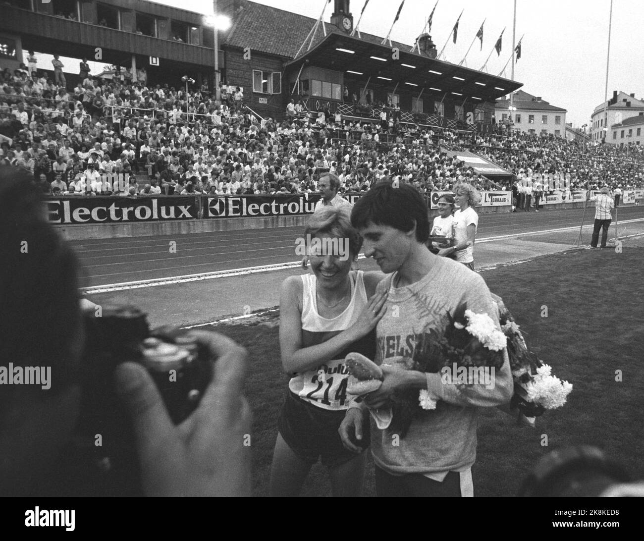 Oslo 12. Juli 1981. Ingrid Christensen lief auf einen neuen Weltrekord ...