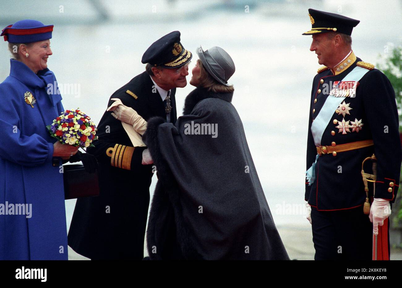 Oslo am 13. Oktober 1992. Königin Margrethe und Prinz Henrik von ...