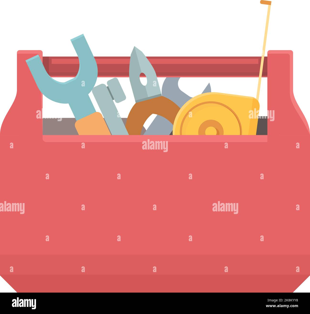 Band Toolbox Symbol Cartoon Vektor. Werkzeugkasten. Holzmetall Stock ...