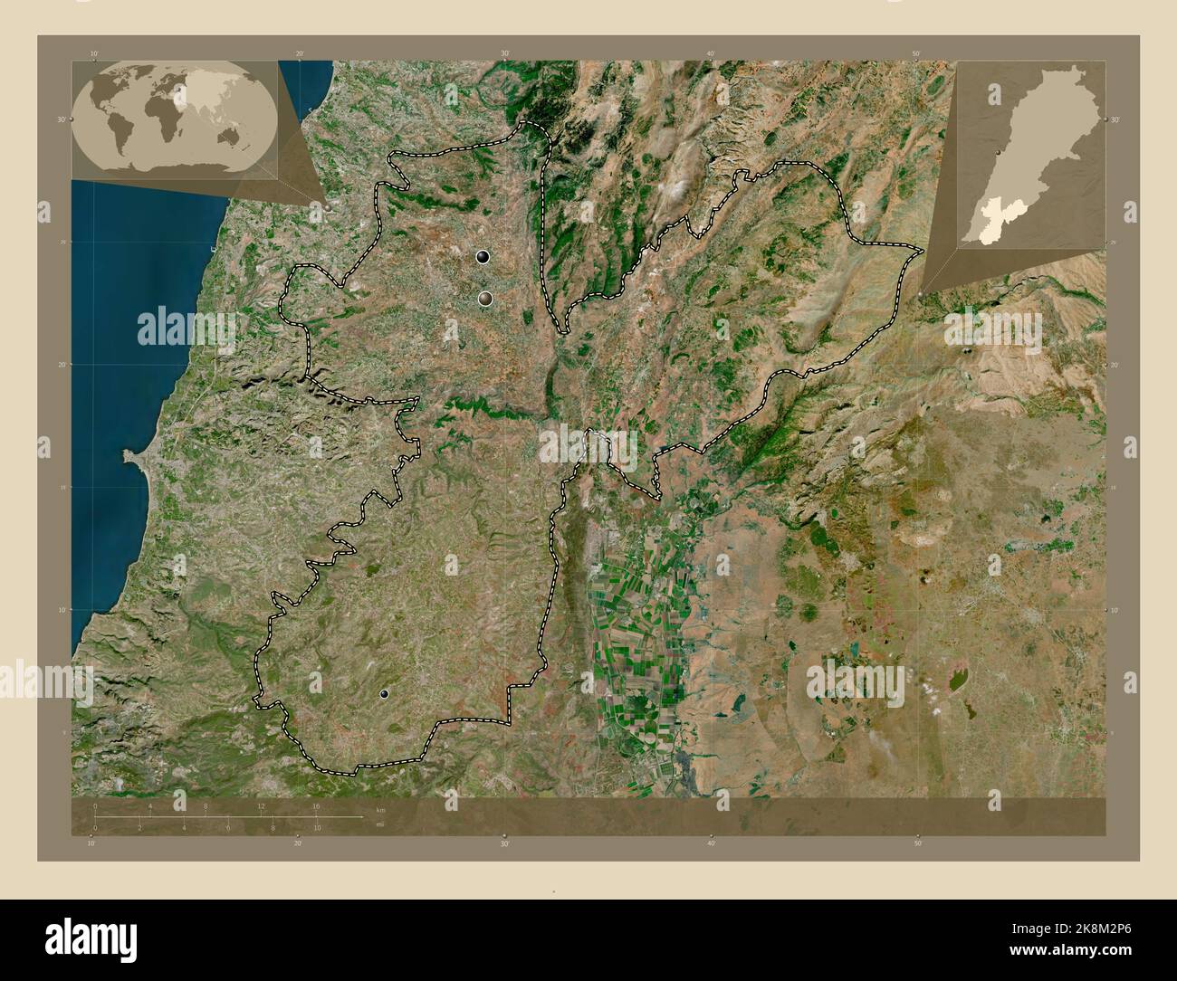 Nabatiyeh, Gouvernement des Libanon. Hochauflösende Satellitenkarte ...