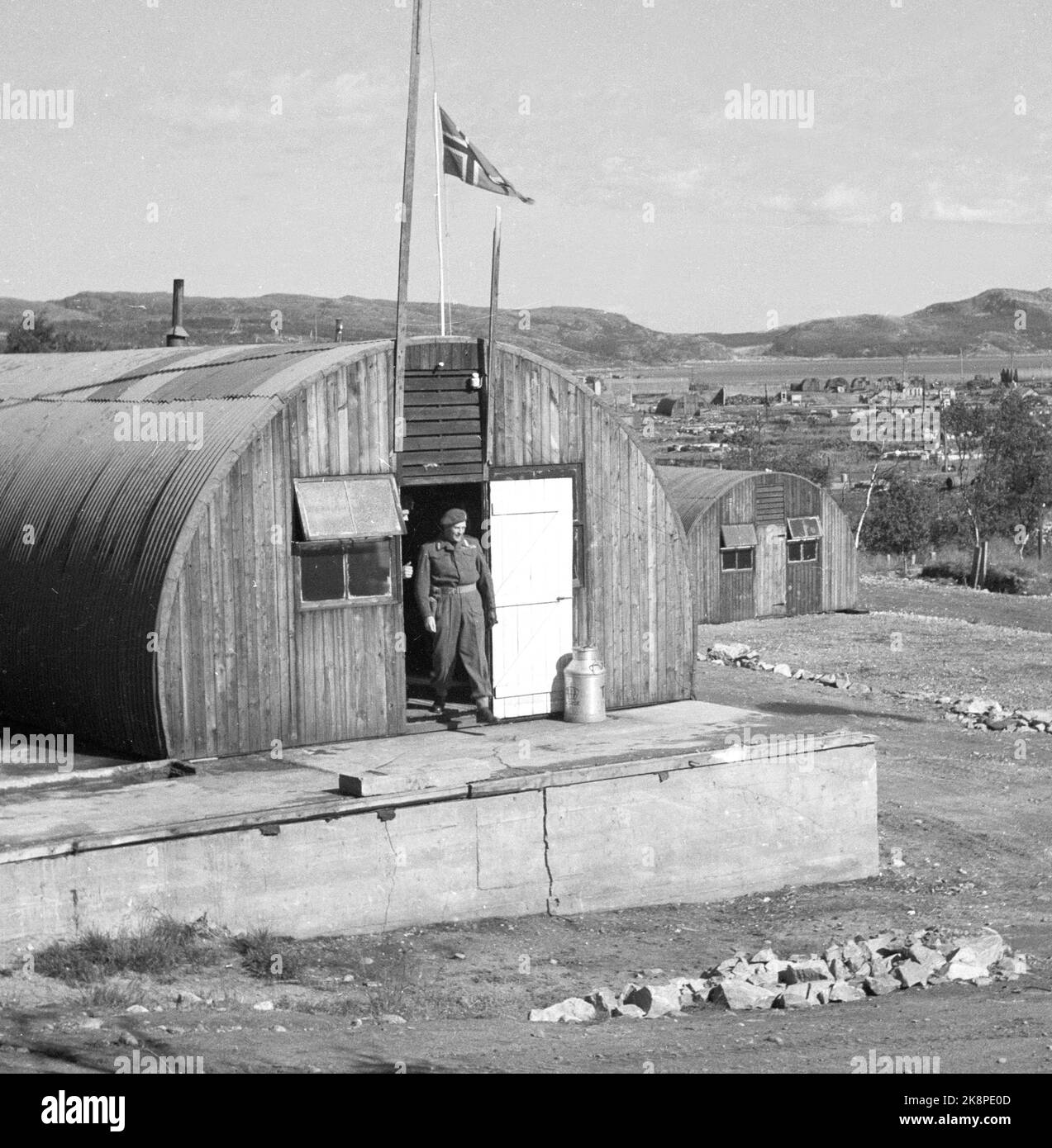 Die Kirkenes im Herbst 1945. Besuch des Kronprinzen; Kronprinz Olav ...