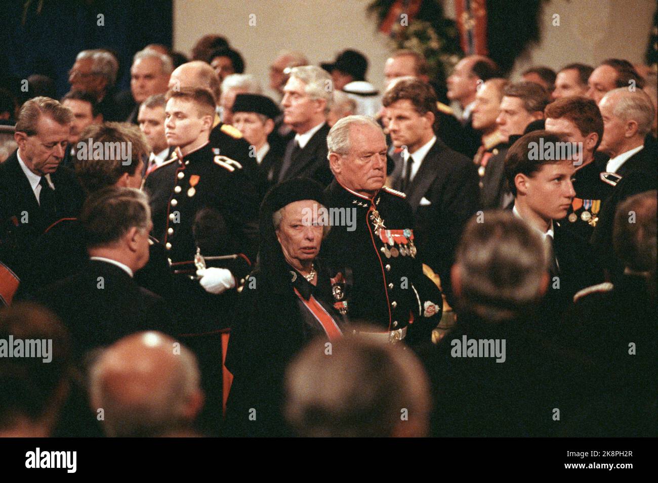 Oslo 19910130. Beerdigung von König Olav V. Prinzessin Ragnhild und ihr ...