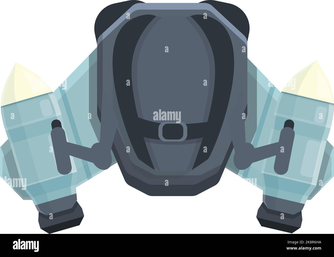 Feuer Jetpack Symbol Cartoon Vektor. Raketenanhebung. Starten Stock ...