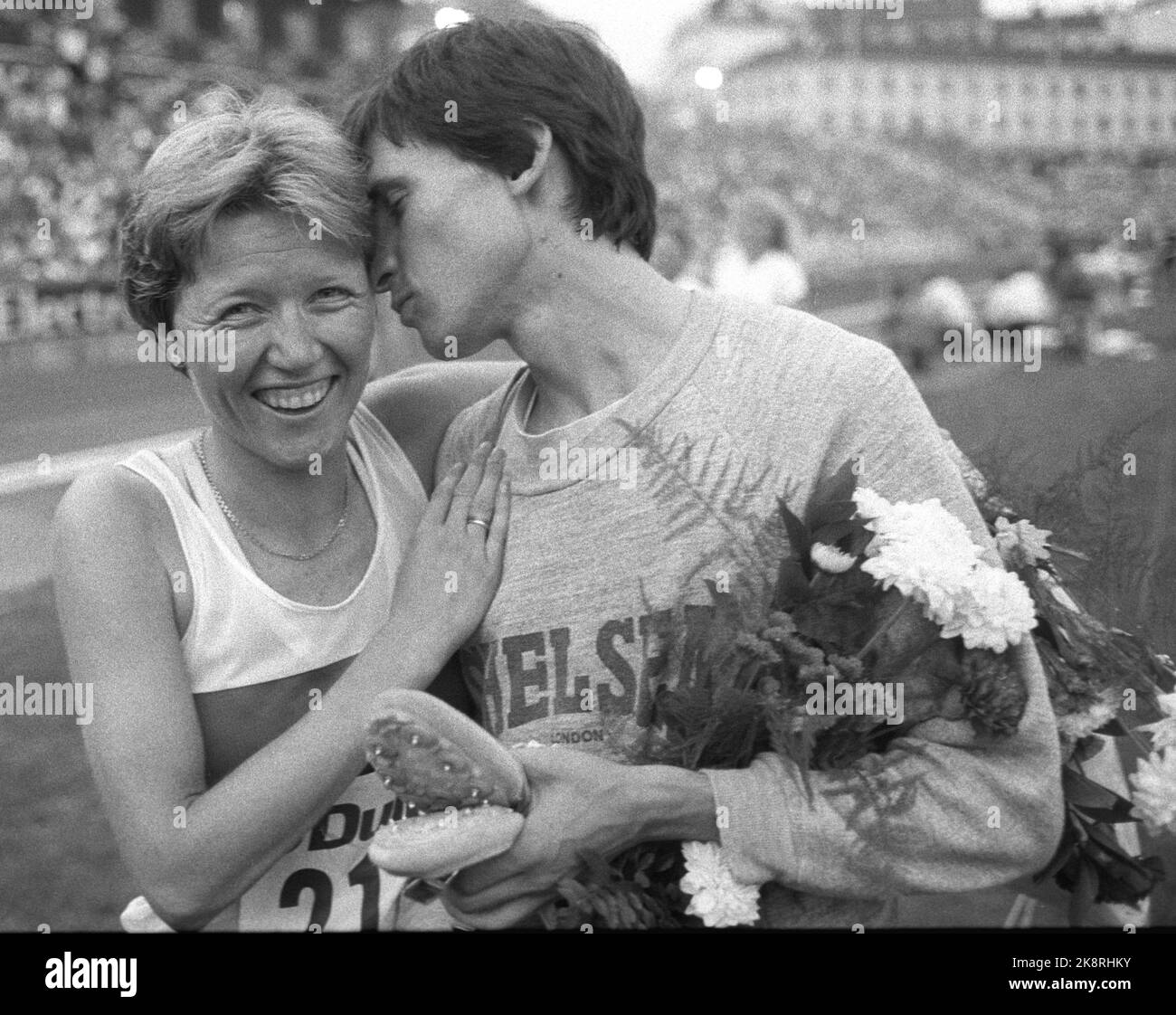 Oslo 12. Juli 1981. Ingrid Christensen lief auf einen neuen Weltrekord ...