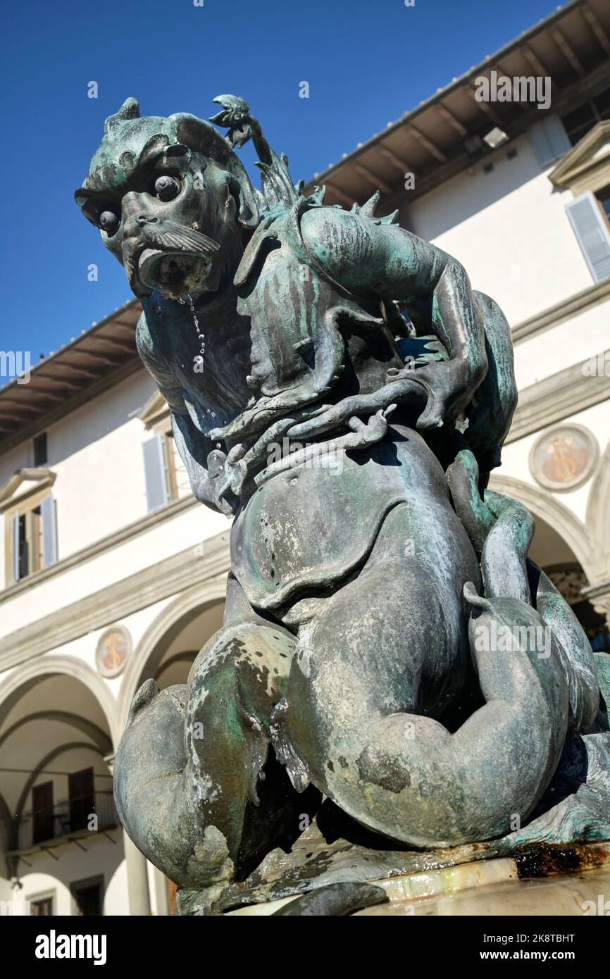 Bronze Sea Monsters von Pietro Tacca auf der Fontani dei Mostri Marini ...