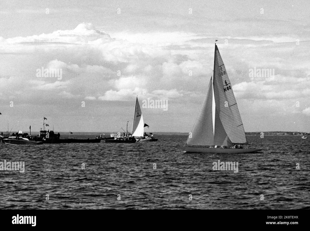 Olympische Spiele 1952 in Helsinki. Segeln. Das Segelboot 'Elisabeth ...