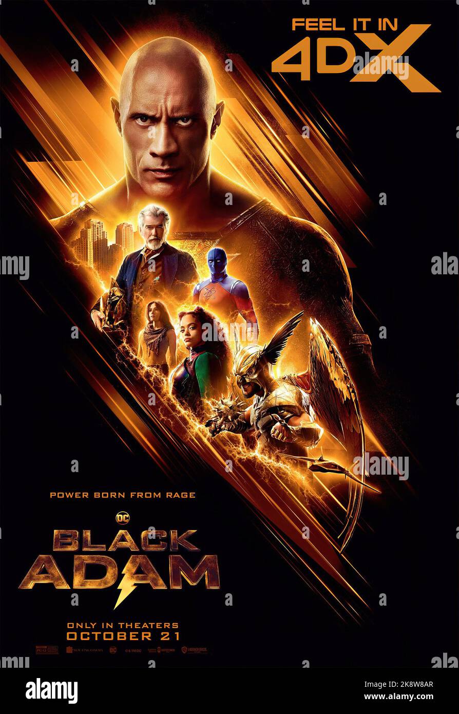 BLACK ADAM, US 4DX Poster, von oben: Dwayne Johnson als Black Adam ...
