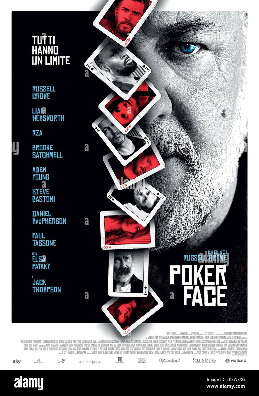 POKERFACE, italienisches Poster, Russell Crowe (rechts), links, von ...