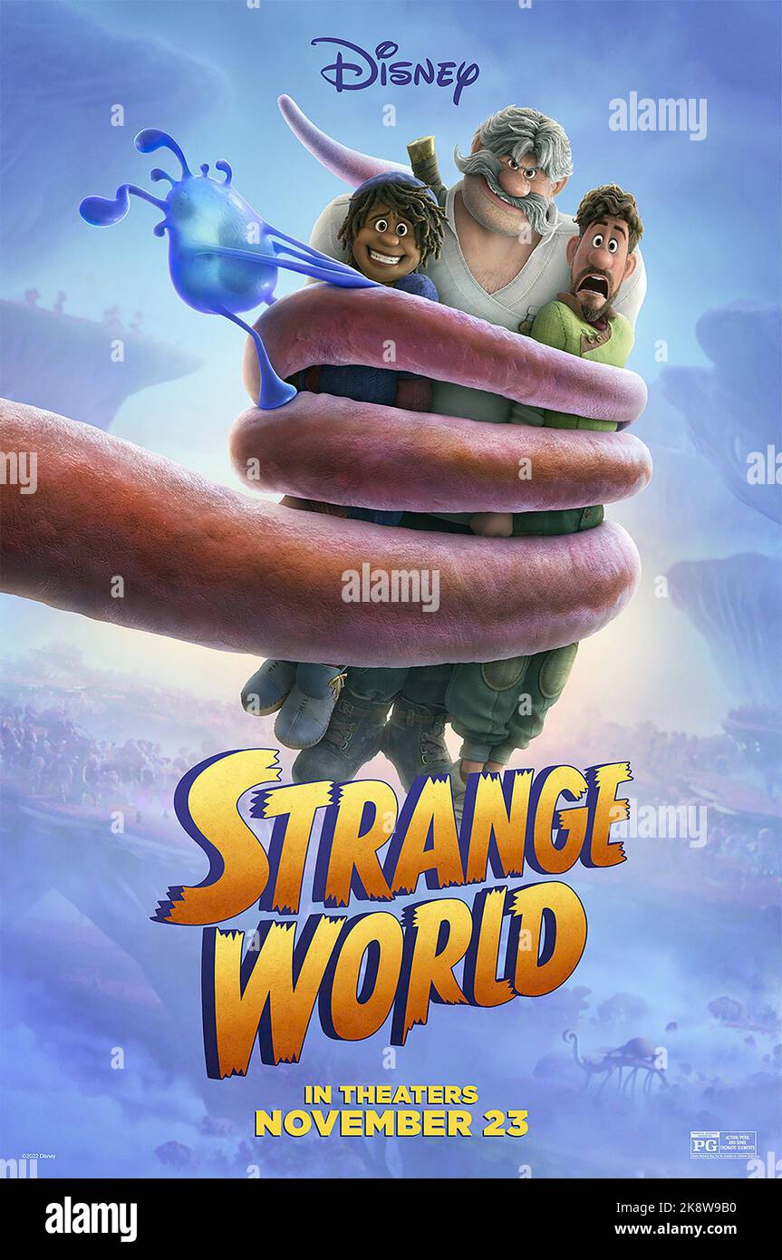 STRANGE WORLD, US-Poster, von links: Ethan Clade (Stimme: Jaboukie ...