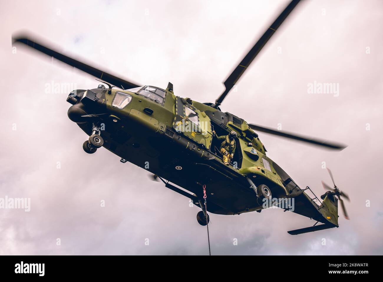 Finnische Soldaten mit Hubschrauberbataillon, Utti Jaeger Regiment ...