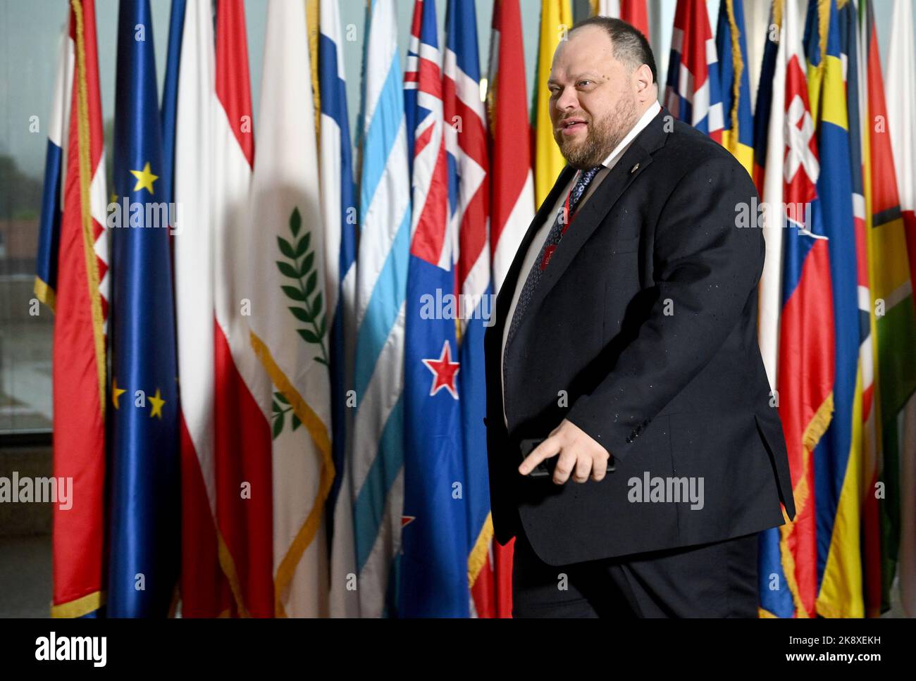 Ankunft des Sprechers der Verkhovna Rada der Ukraine Ruslan Stefanchuk ...