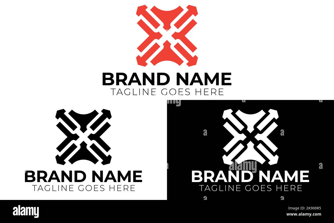 X Logo-Design im Letter-Format. Branding-Identität Corporate Vektor x ...