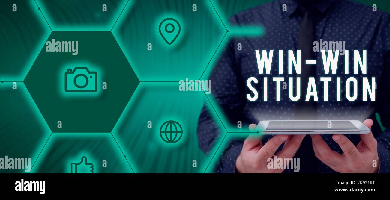 Textunterschrift mit einer Win Win-Win-Situation. Business Schaufenster ... Textunterschrift mit einer Win Win-Win-Situation. Business Schaufenster ...