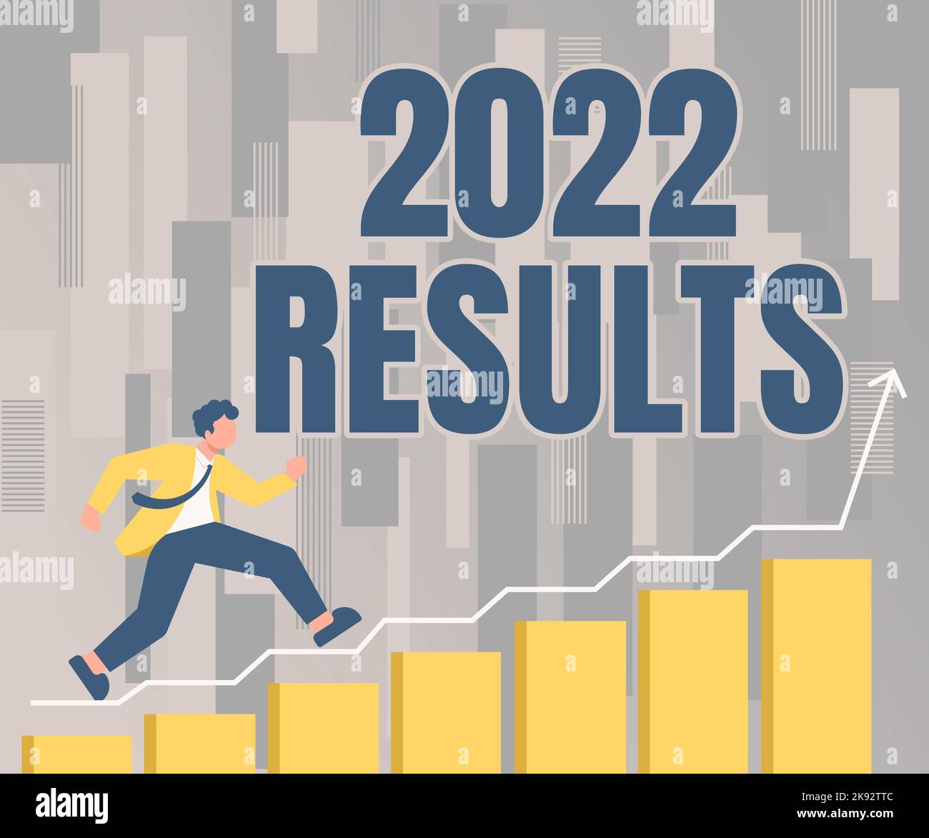 Schild mit 2022 Ergebnissen. Geschäftsübersicht das Ergebnis einer ...