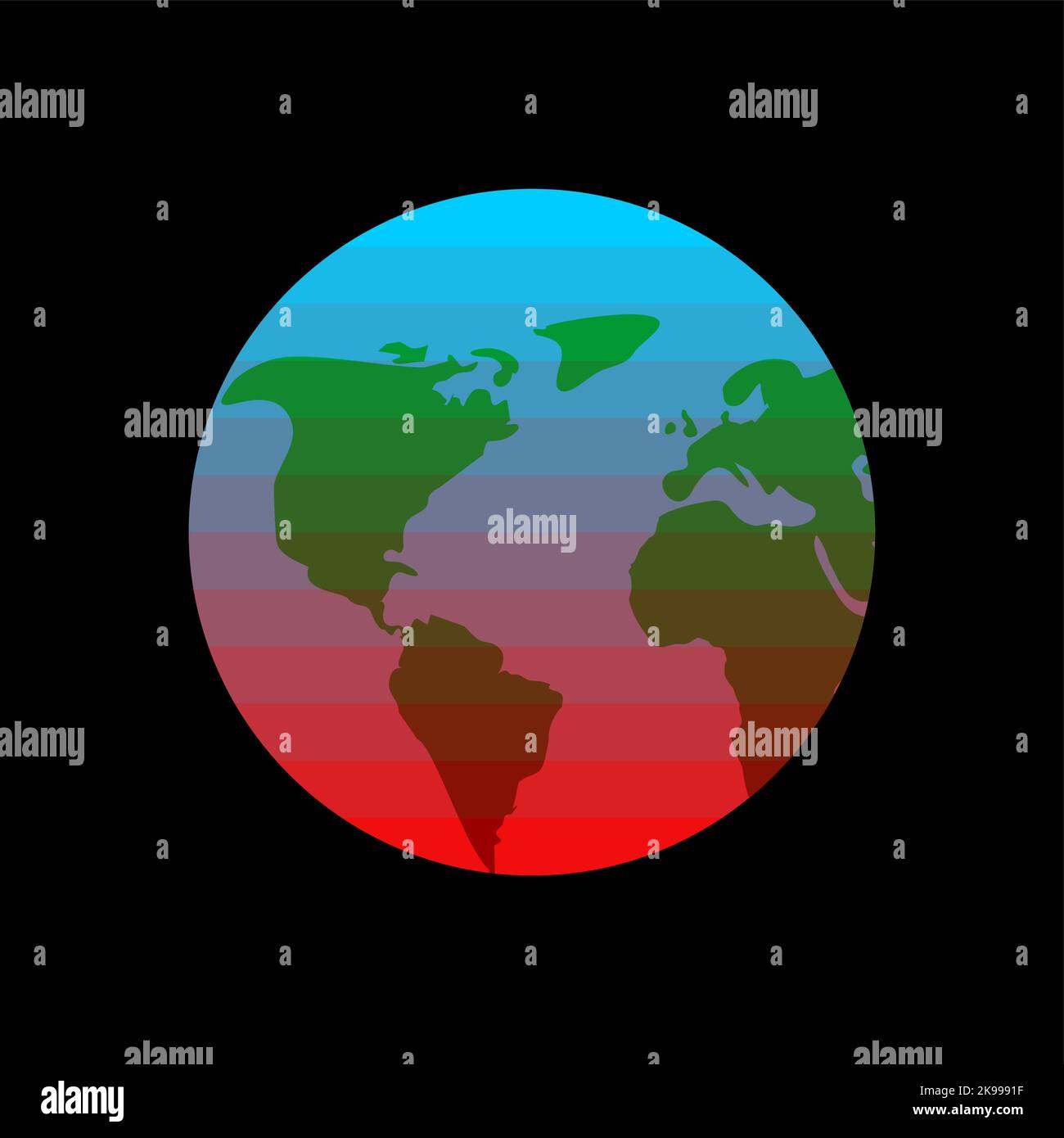 Die Erde brennt. Der Planet Erde brennt. Vektorgrafik Stock ...