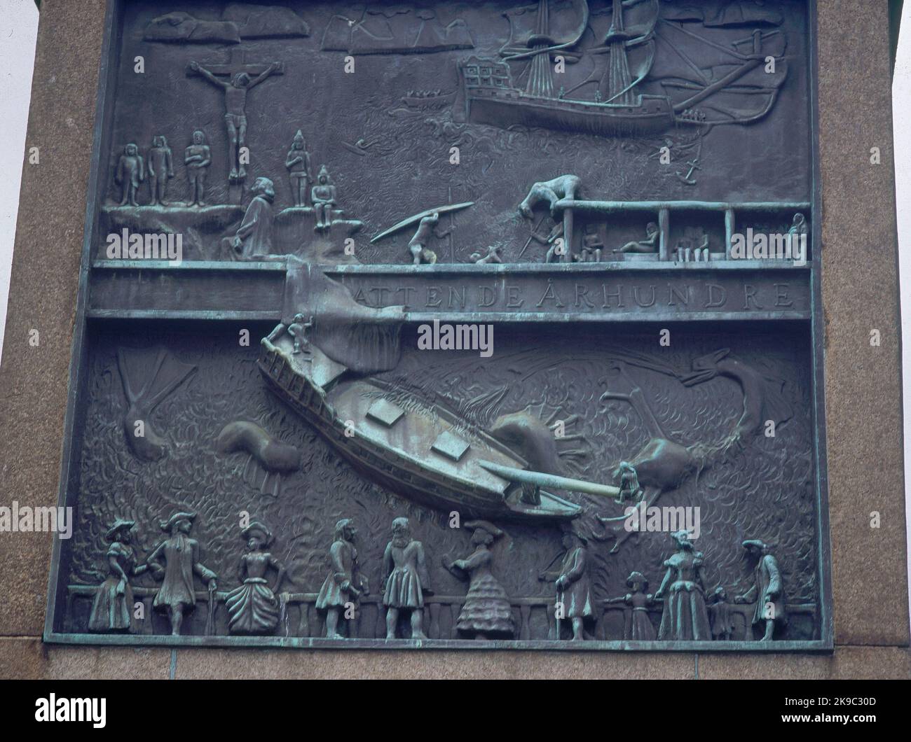 ALLE DE UNO DE LOS RELIEVES DEL MONUMENTO A LOS VIKINGOS - 1950 - FOTO ...