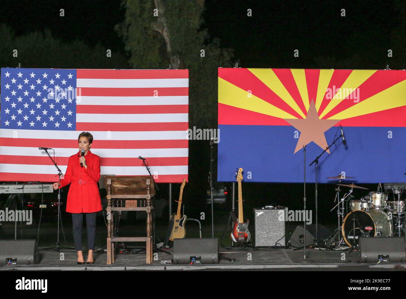 Der Gouverneurskandidat der Arizona GOP, Kari Lake, tritt am 27 ...