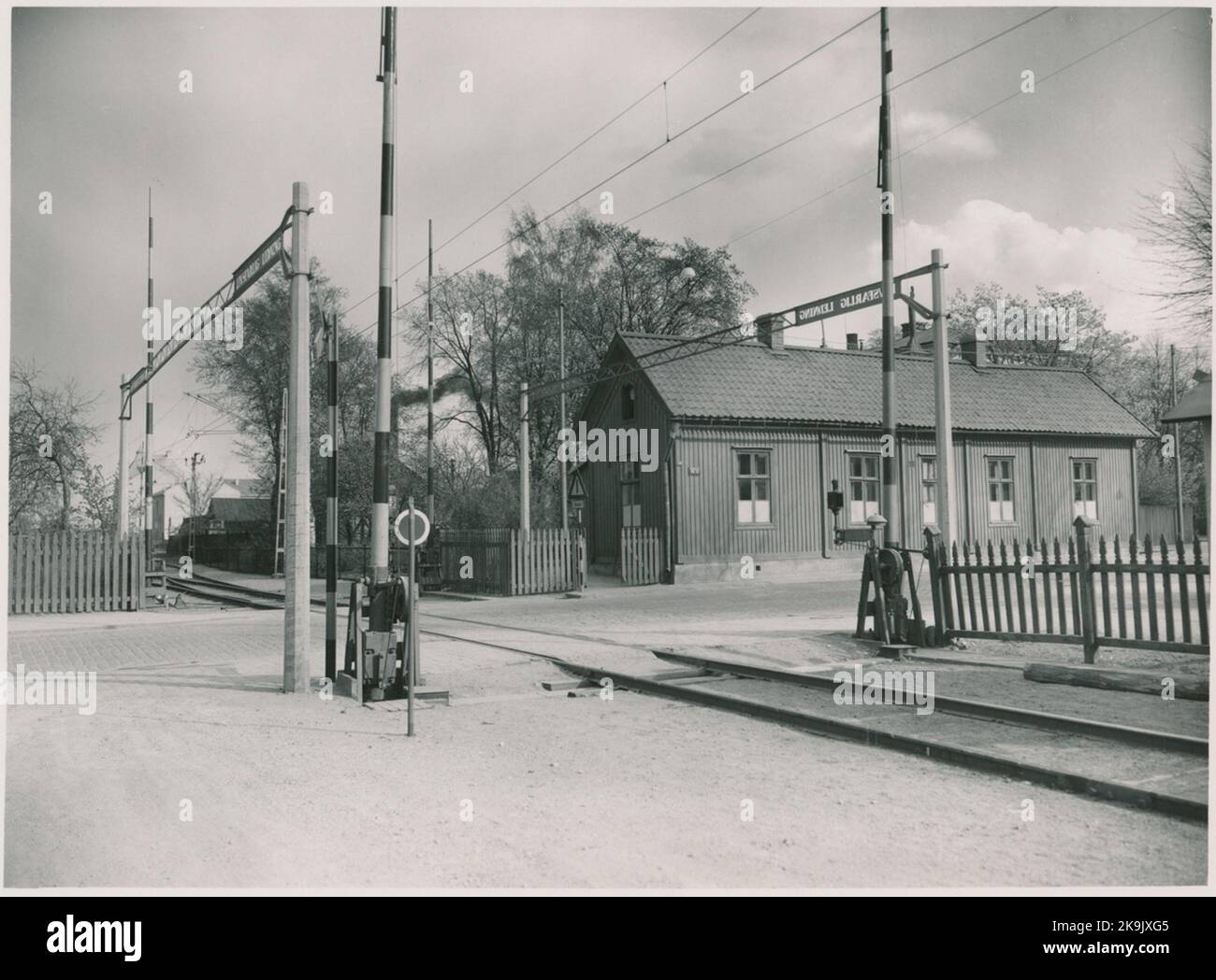 Örebro. Staatsbahnen, SJ.köping-Hults Railway altes Bahnhofshaus. Von ...