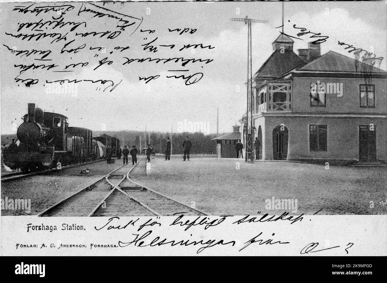 Bahnhof in Forshaga.Bahnhof im Jahr 1902 gebaut. Das zweistöckige ...