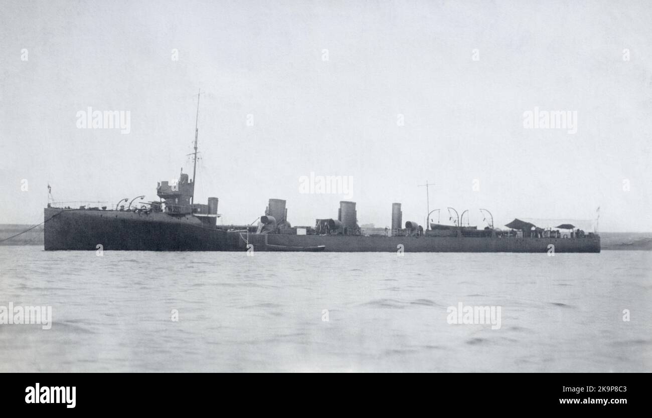 Der Zerstörer aus der Zeit des Ersten Weltkriegs, HMS Mohawk. Im Jahr ...