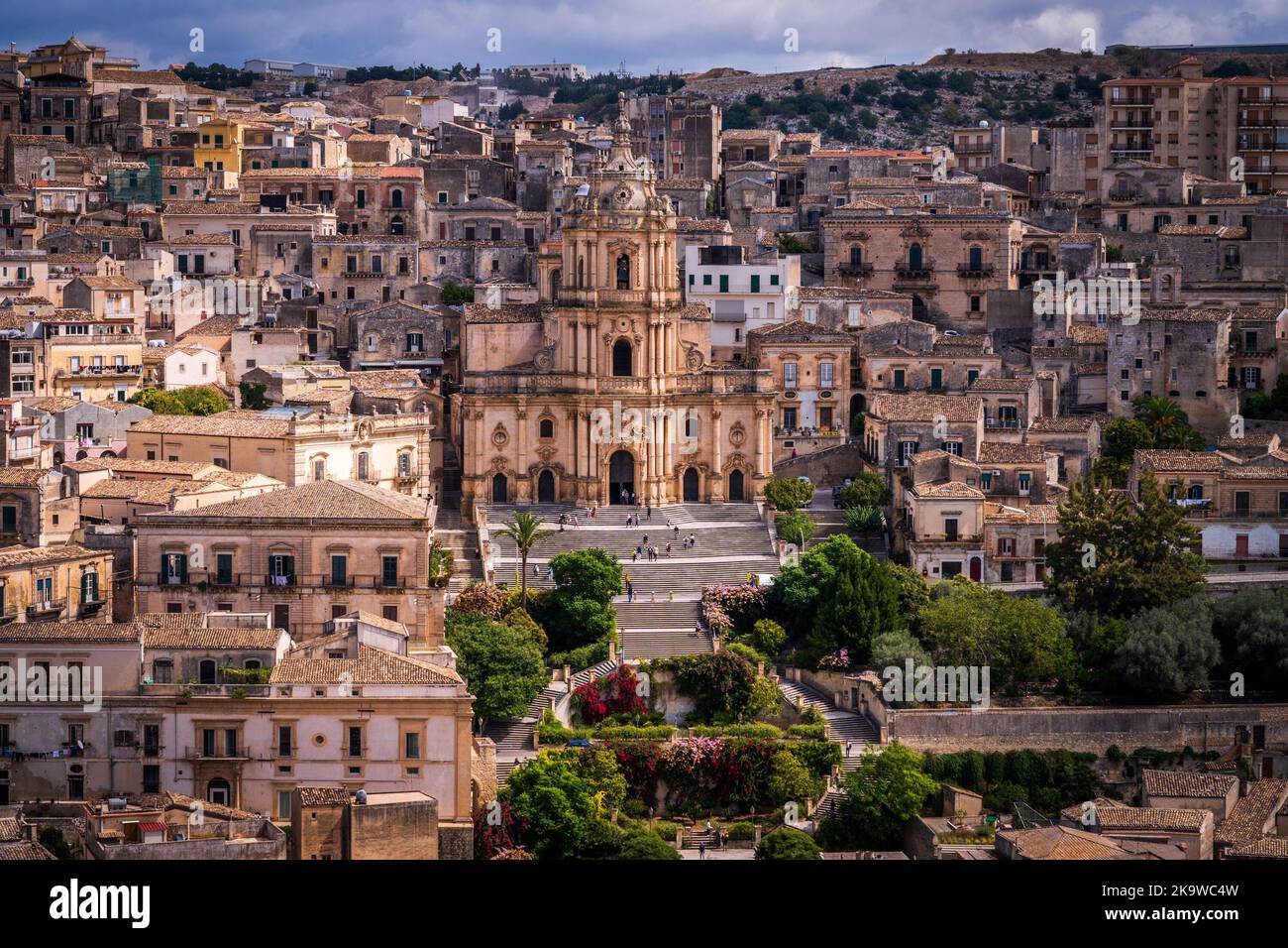 Modica, eine Stadt auf einem Hügel, in der Provinz Ragusa, Sizilien. Im ...