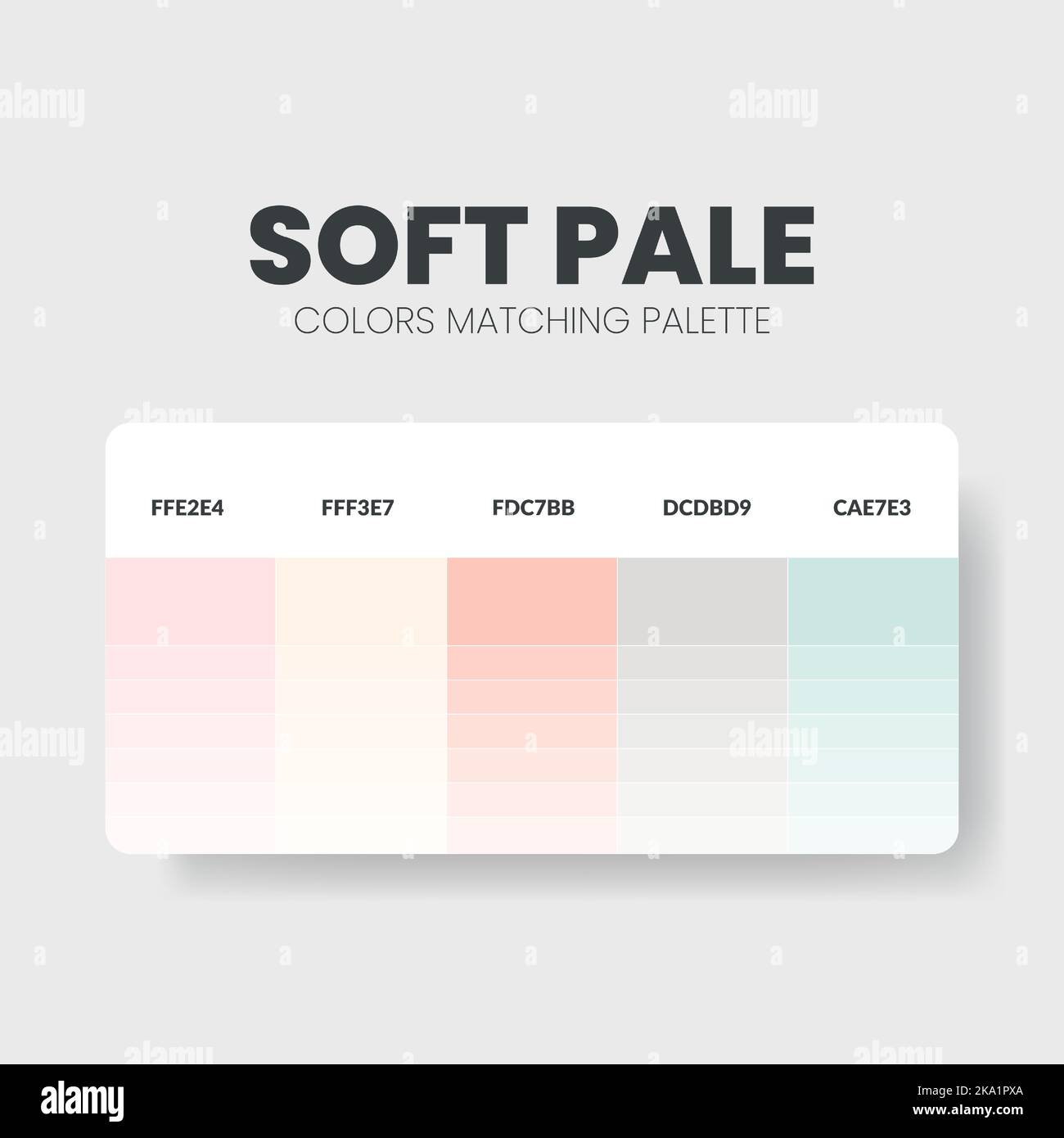 Farbpalette in weichen und blassfarbenen Kollektionen. Diagrammvorlage ...