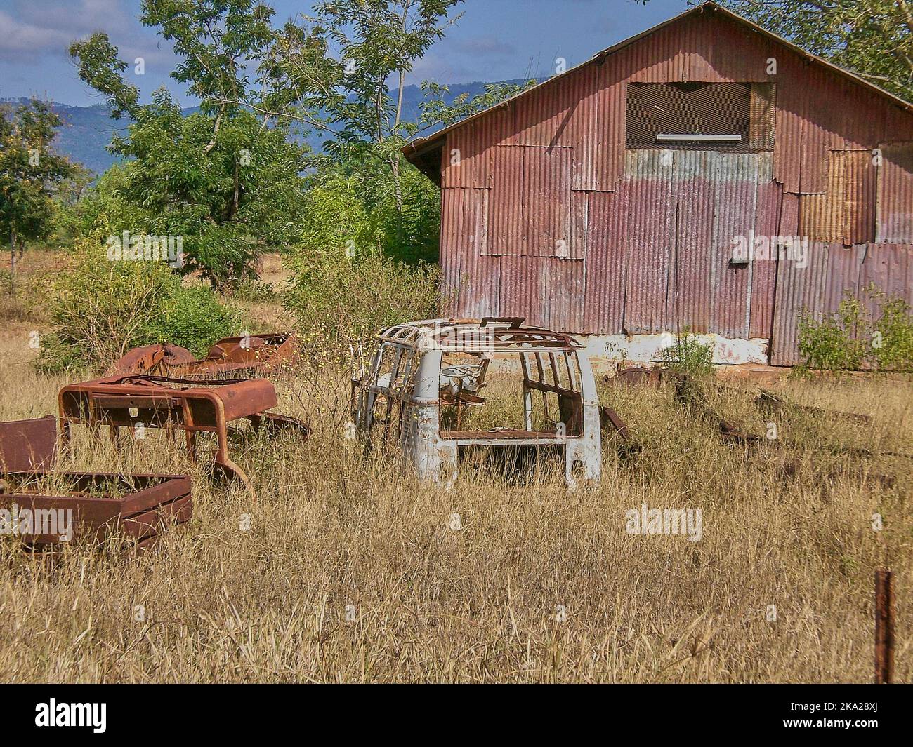 Altes Oldtimer-Wrack des Volkswagen Combi Bus T1 Oldtimer rostet vor ...